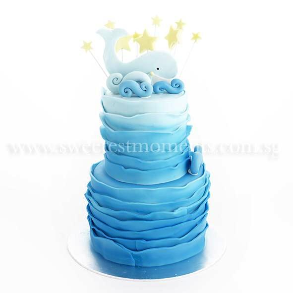 2-Tier Wavy Ocean Cake CKR34 – Sweetest Moments Singapore